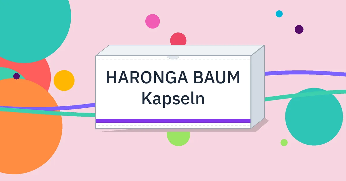 Symbolbild: Packung mit der Aufschrift HARONGA BAUM Kapseln (PZN 05113708) – Verfügbarkeit und Bezug in Apotheken in Frankfurt am Main