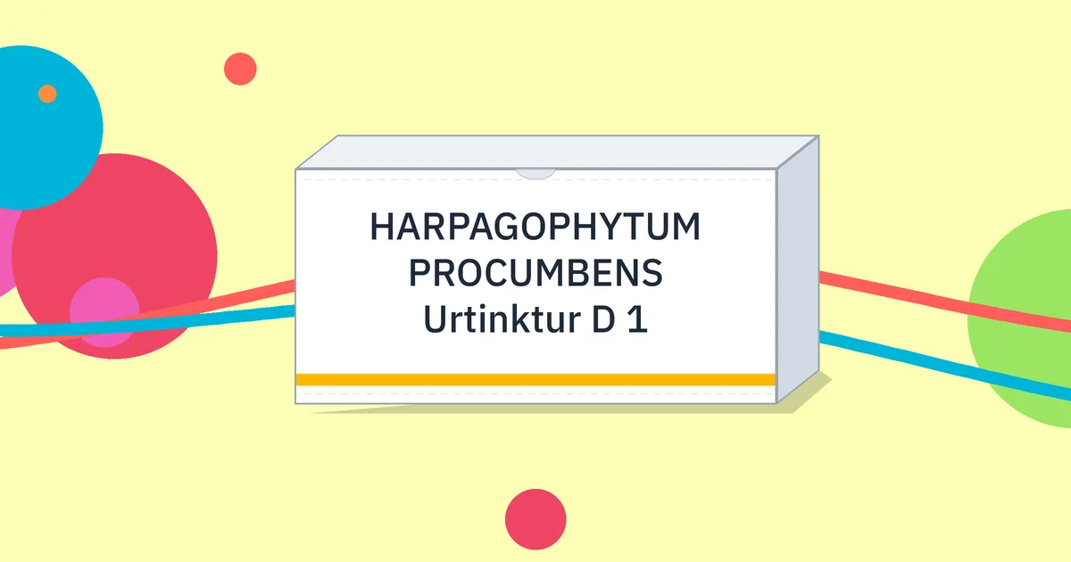 Symbolbild: Packung mit der Aufschrift HARPAGOPHYTUM PROCUMBENS Urtinktur D 1 (PZN 02123818) – Verfügbarkeit und Bezug in Apotheken in Frankfurt am Main