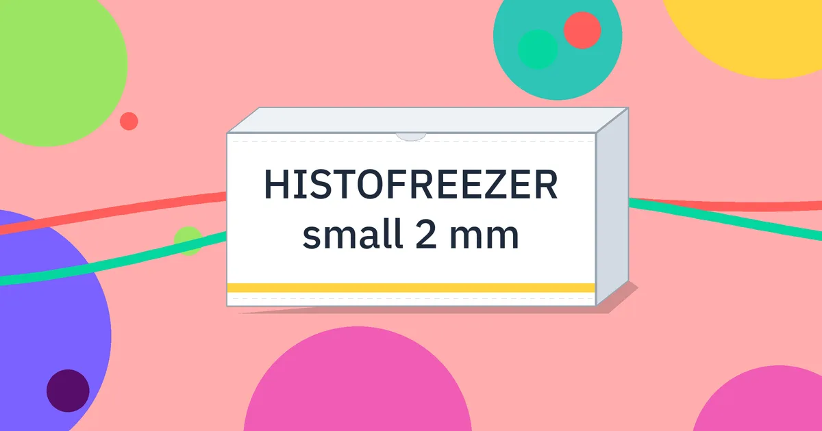Symbolbild: Packung mit der Aufschrift HISTOFREEZER small 2 mm (PZN 11609603) – Verfügbarkeit und Bezug in Apotheken in Frankfurt am Main