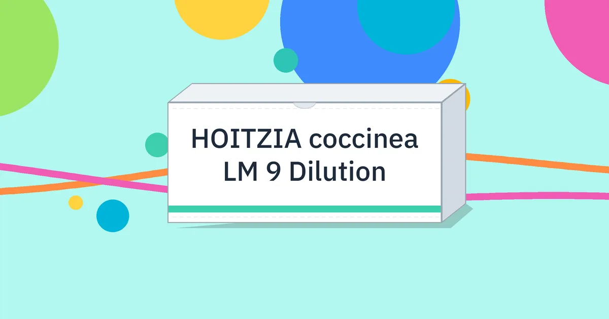Symbolbild: Packung mit der Aufschrift HOITZIA coccinea LM 9 Dilution (PZN 13554384) – Verfügbarkeit und Bezug in Apotheken in Frankfurt am Main