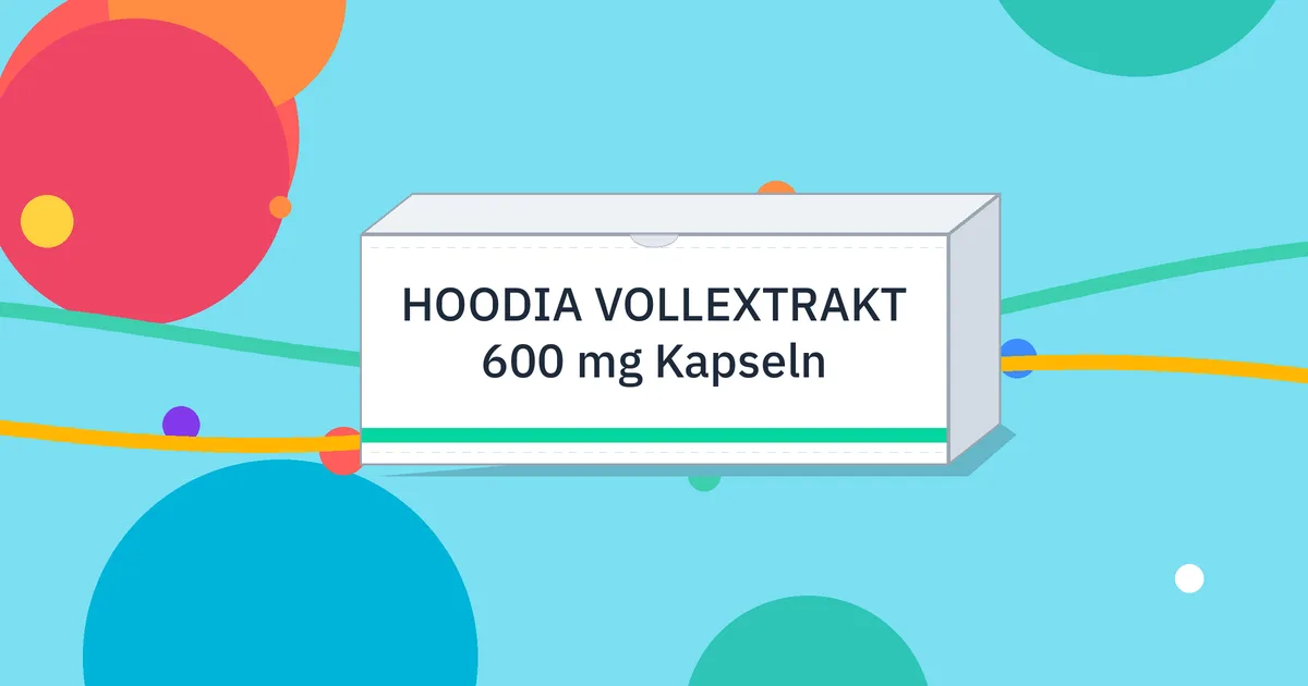 Symbolbild: Packung mit der Aufschrift HOODIA VOLLEXTRAKT 600 mg Kapseln (PZN 10259294) – Verfügbarkeit und Bezug in Apotheken in Frankfurt am Main