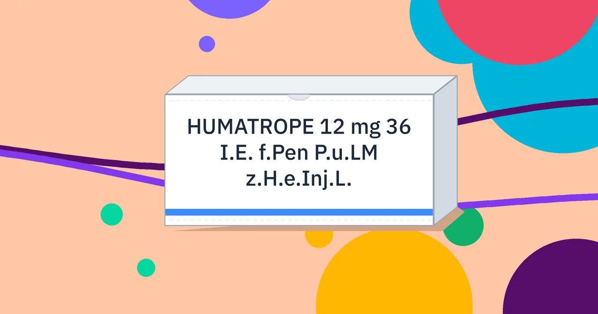 Symbolbild: Packung mit der Aufschrift HUMATROPE 12 mg 36 I.E. f.Pen P.u.LM z.H.e.Inj.L. (PZN 09895441) – Verfügbarkeit und Bezug in Apotheken in Frankfurt am Main