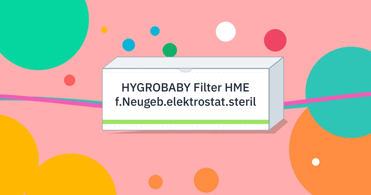 Symbolbild: Packung mit der Aufschrift HYGROBABY Filter HME f.Neugeb.elektrostat.steril (PZN 20112184) – Verfügbarkeit und Bezug in Apotheken in Frankfurt am Main