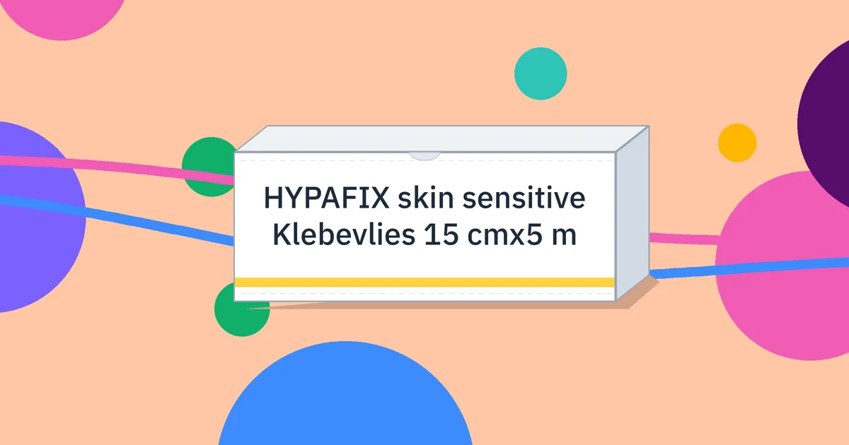 Symbolbild: Packung mit der Aufschrift HYPAFIX skin sensitive Klebevlies 15 cmx5 m (PZN 19899061) – Verfügbarkeit und Bezug in Apotheken in Frankfurt am Main