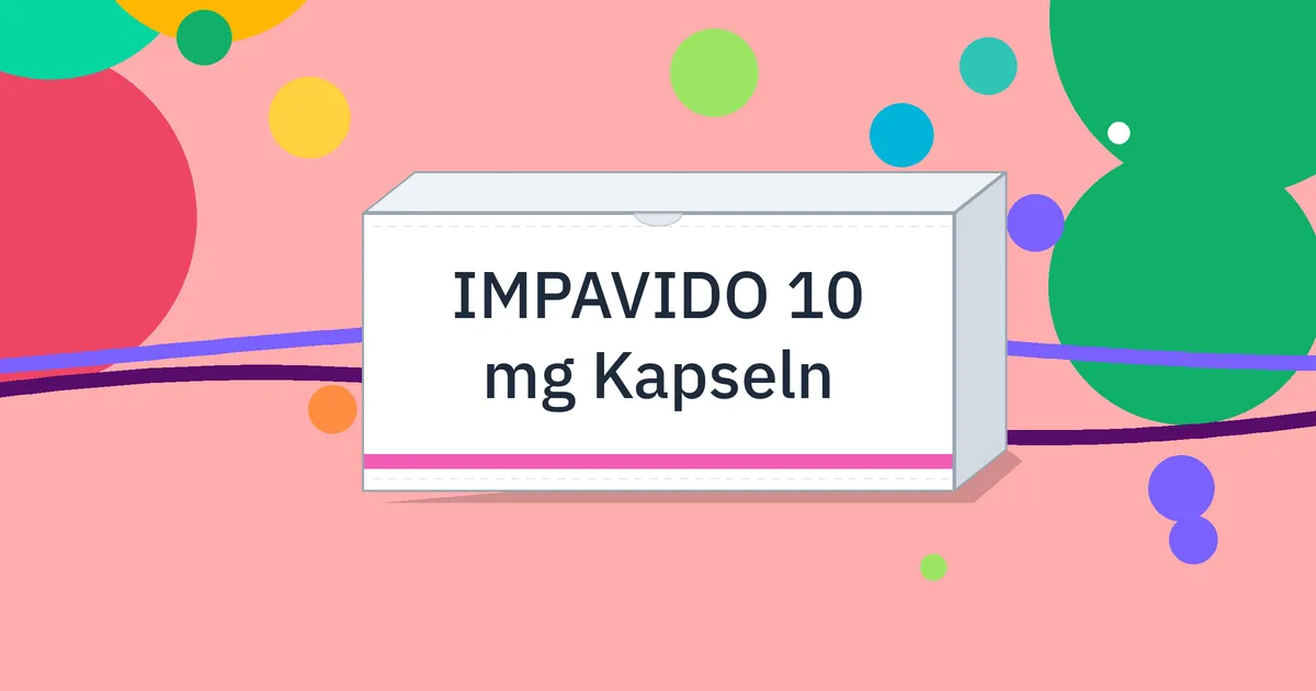 Symbolbild: Packung mit der Aufschrift IMPAVIDO 10 mg Kapseln (PZN 06107495) – Verfügbarkeit und Bezug in Apotheken in Frankfurt am Main