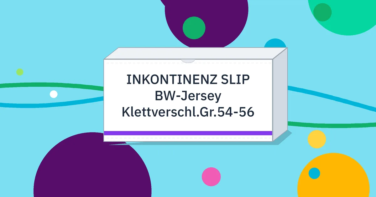 Symbolbild: Packung mit der Aufschrift INKONTINENZ SLIP BW-Jersey Klettverschl.Gr.54-56 (PZN 10217812) – Verfügbarkeit und Bezug in Apotheken in Frankfurt am Main
