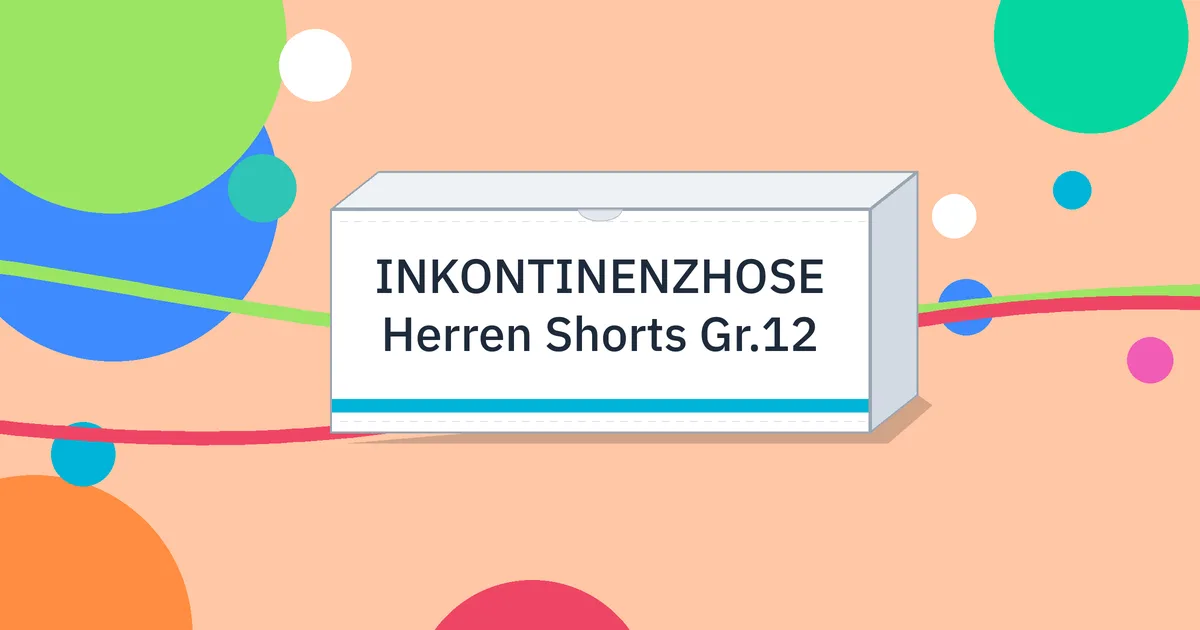 Symbolbild: Packung mit der Aufschrift INKONTINENZHOSE Herren Shorts Gr.12 (PZN 02450285) – Verfügbarkeit und Bezug in Apotheken in Frankfurt am Main
