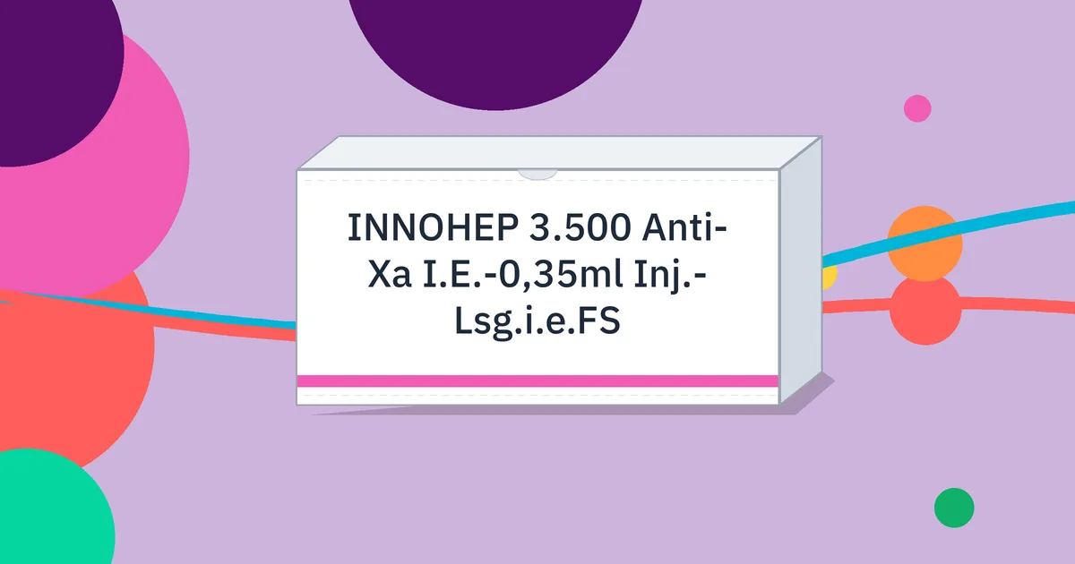 Symbolbild: Packung mit der Aufschrift INNOHEP 3.500 Anti-Xa I.E.-0,35ml Inj.-Lsg.i.e.FS (PZN 16926863) – Verfügbarkeit und Bezug in Apotheken in Frankfurt am Main