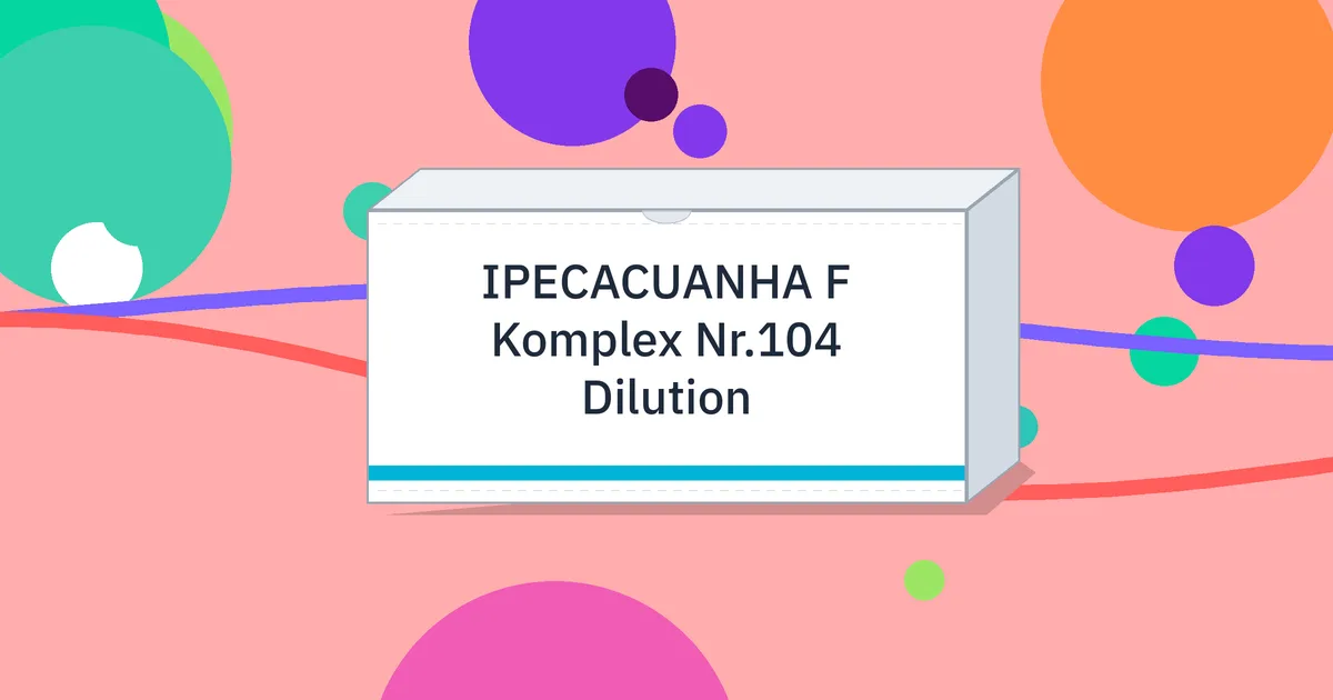 Symbolbild: Packung mit der Aufschrift IPECACUANHA F Komplex Nr.104 Dilution (PZN 04484590) – Verfügbarkeit und Bezug in Apotheken in Frankfurt am Main