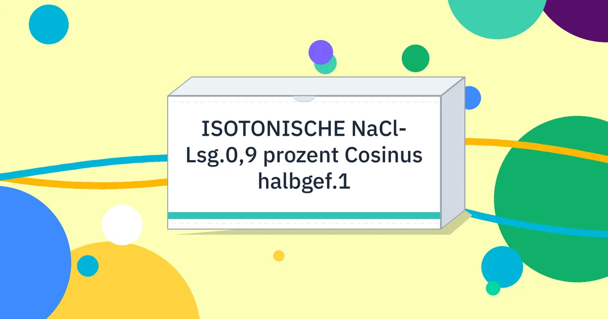 Symbolbild: Packung mit der Aufschrift ISOTONISCHE NaCl-Lsg.0,9 prozent Cosinus halbgef.1 (PZN 17575727) – Verfügbarkeit und Bezug in Apotheken in Frankfurt am Main