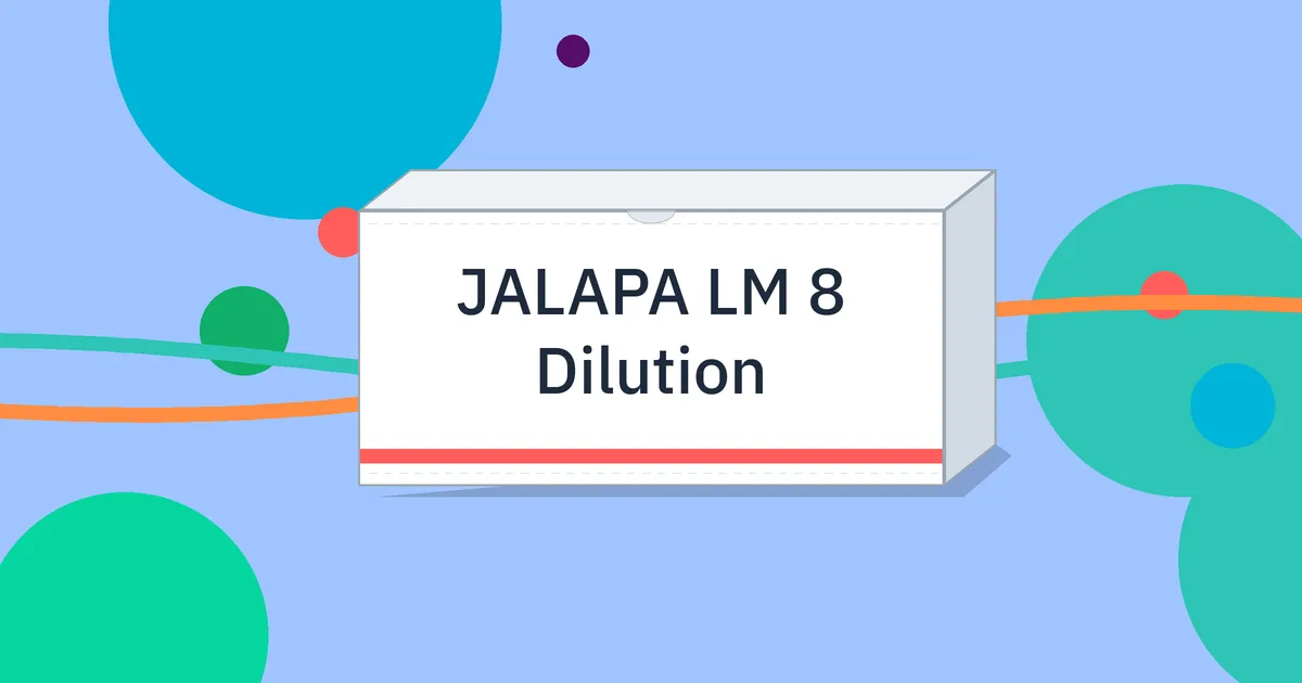 Symbolbild: Packung mit der Aufschrift JALAPA LM 8 Dilution (PZN 13561817) – Verfügbarkeit und Bezug in Apotheken in Frankfurt am Main