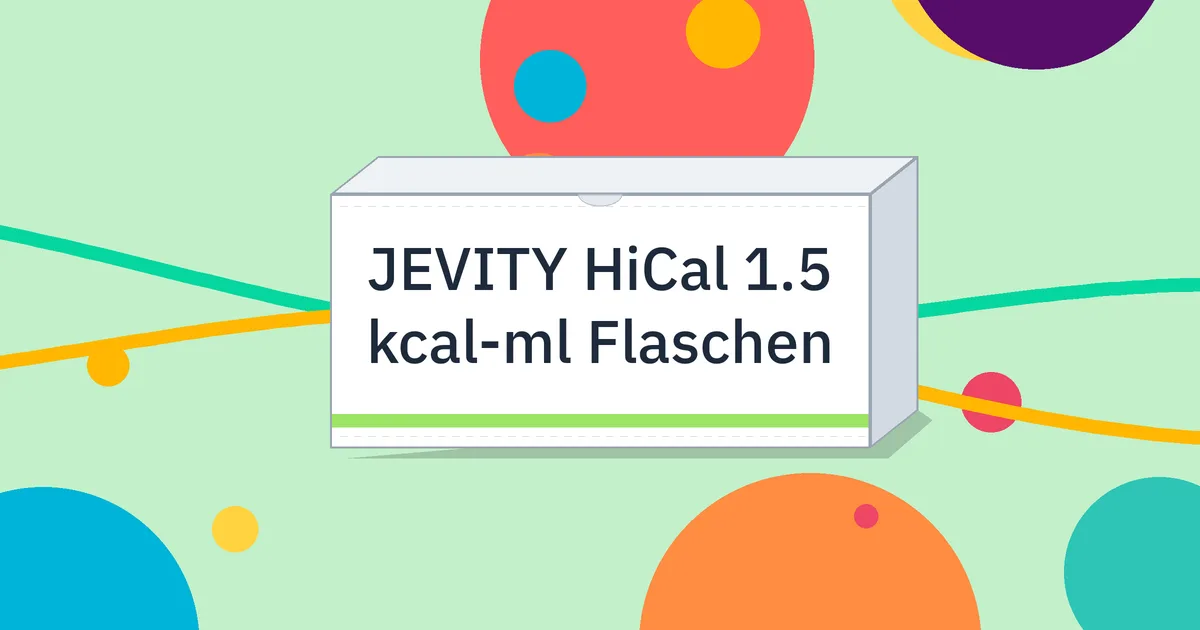 Symbolbild: Packung mit der Aufschrift JEVITY HiCal 1.5 kcal-ml Flaschen (PZN 17885149) – Verfügbarkeit und Bezug in Apotheken in Frankfurt am Main