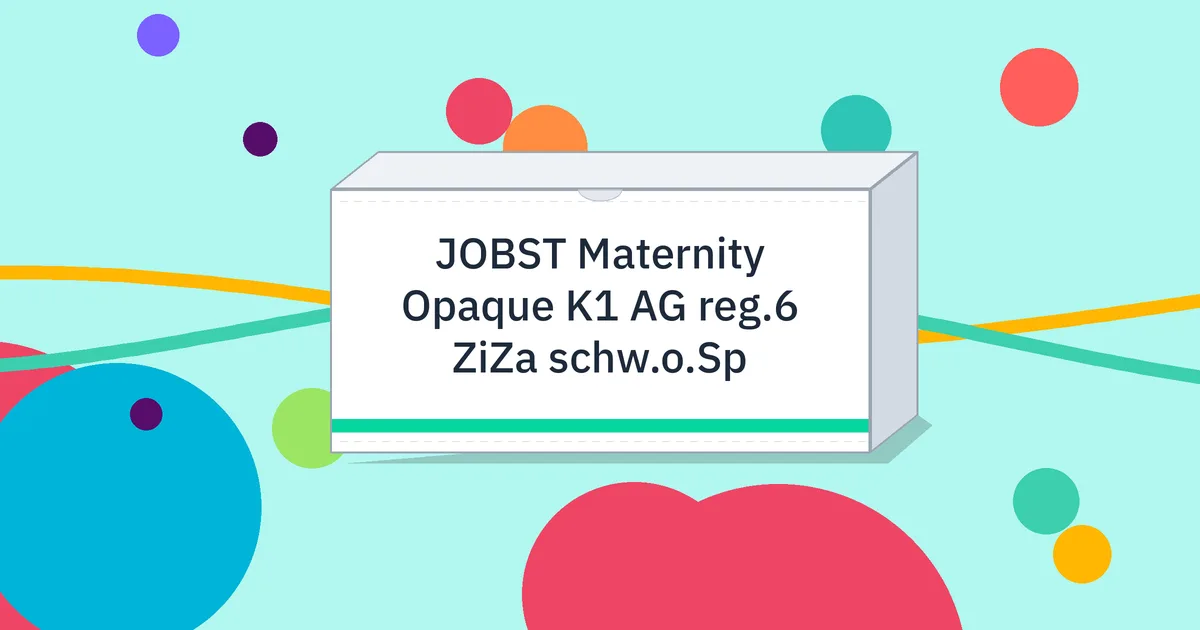 Symbolbild: Packung mit der Aufschrift JOBST Maternity Opaque K1 AG reg.6 ZiZa schw.o.Sp (PZN 15852269) – Verfügbarkeit und Bezug in Apotheken in Frankfurt am Main