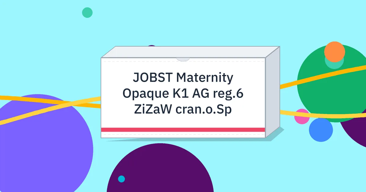 Symbolbild: Packung mit der Aufschrift JOBST Maternity Opaque K1 AG reg.6 ZiZaW cran.o.Sp (PZN 15857114) – Verfügbarkeit und Bezug in Apotheken in Frankfurt am Main