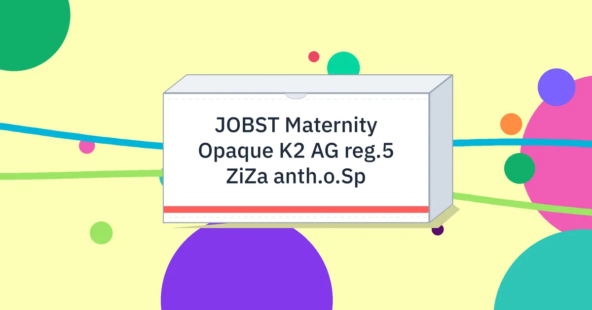 Symbolbild: Packung mit der Aufschrift JOBST Maternity Opaque K2 AG reg.5 ZiZa anth.o.Sp (PZN 15855807) – Verfügbarkeit und Bezug in Apotheken in Frankfurt am Main