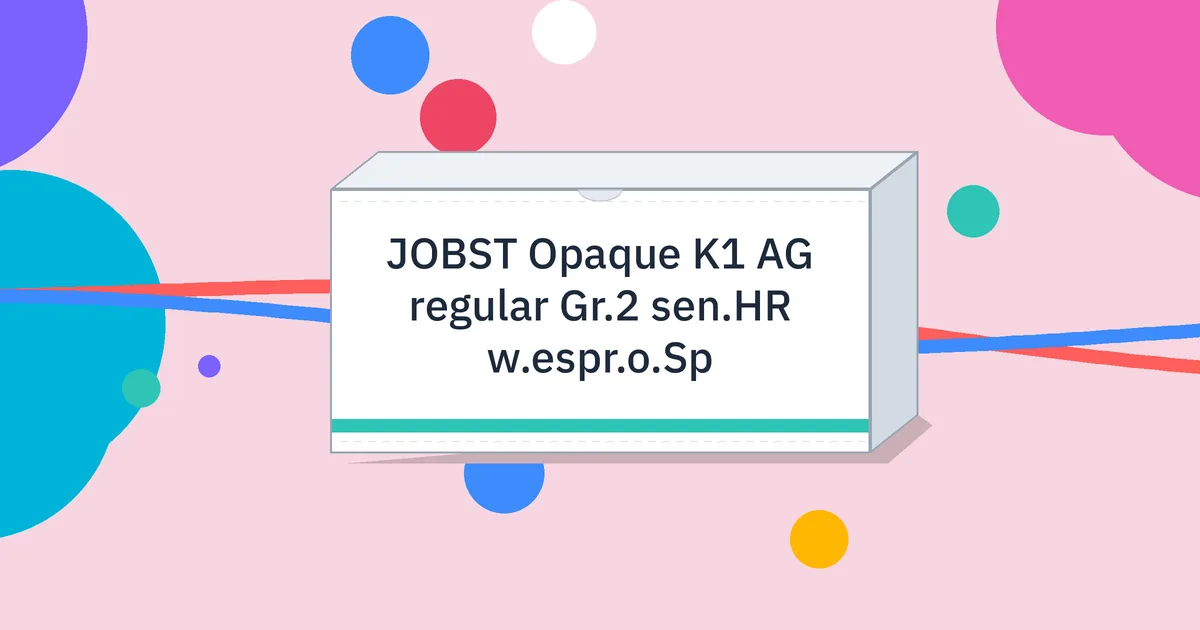 Symbolbild: Packung mit der Aufschrift JOBST Opaque K1 AG regular Gr.2 sen.HR w.espr.o.Sp (PZN 16267573) – Verfügbarkeit und Bezug in Apotheken in Frankfurt am Main