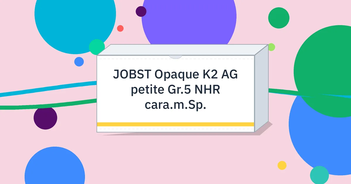 Symbolbild: Packung mit der Aufschrift JOBST Opaque K2 AG petite Gr.5 NHR cara.m.Sp. (PZN 11255080) – Verfügbarkeit und Bezug in Apotheken in Frankfurt am Main