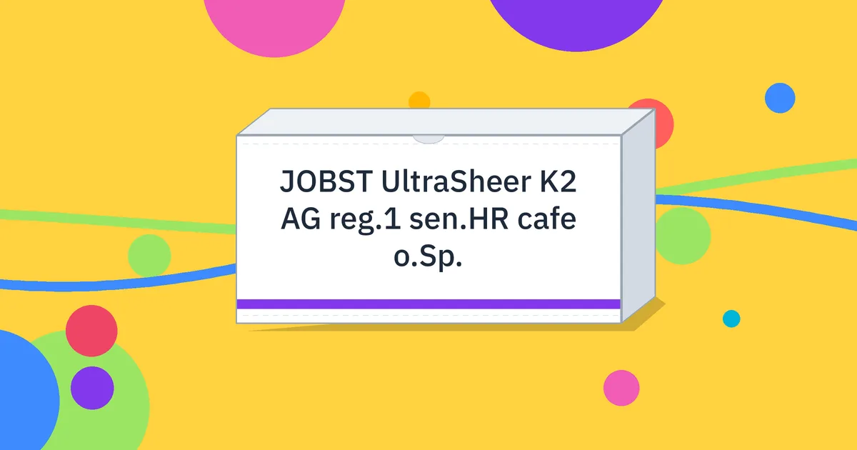 Symbolbild: Packung mit der Aufschrift JOBST UltraSheer K2 AG reg.1 sen.HR cafe o.Sp. (PZN 13146260) – Verfügbarkeit und Bezug in Apotheken in Frankfurt am Main