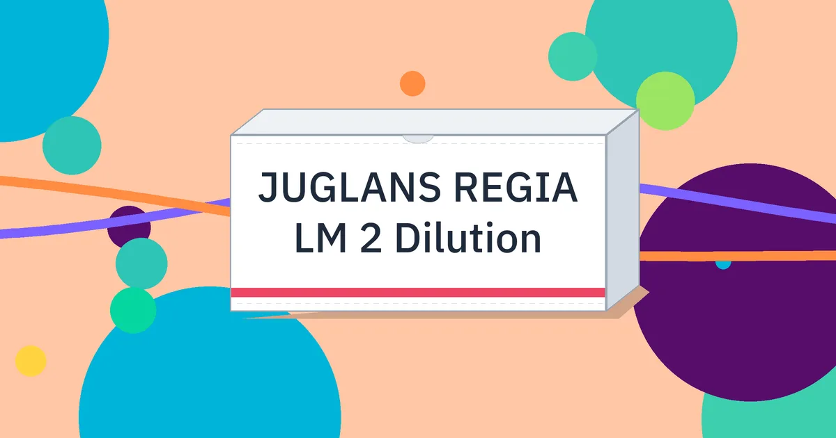 Symbolbild: Packung mit der Aufschrift JUGLANS REGIA LM 2 Dilution (PZN 12916017) – Verfügbarkeit und Bezug in Apotheken in Frankfurt am Main