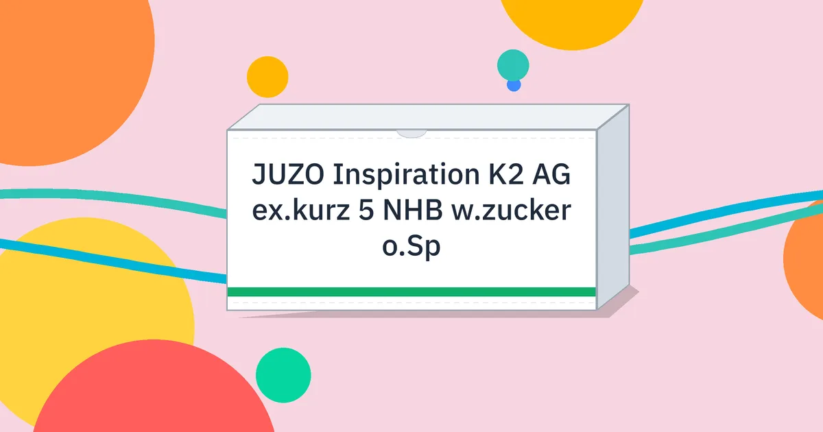 Symbolbild: Packung mit der Aufschrift JUZO Inspiration K2 AG ex.kurz 5 NHB w.zucker o.Sp (PZN 14964902) – Verfügbarkeit und Bezug in Apotheken in Frankfurt am Main