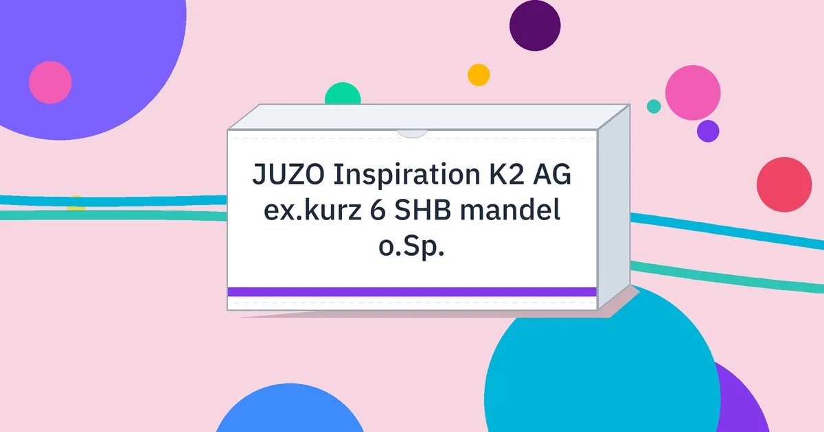 Symbolbild: Packung mit der Aufschrift JUZO Inspiration K2 AG ex.kurz 6 SHB mandel o.Sp. (PZN 14965244) – Verfügbarkeit und Bezug in Apotheken in Frankfurt am Main