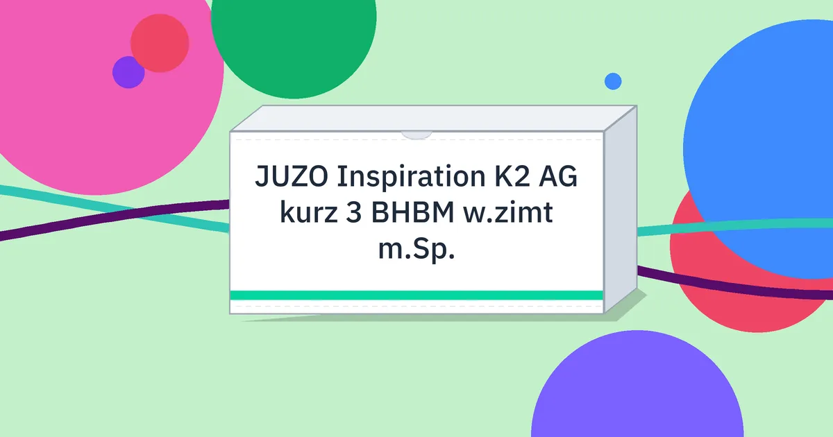 Symbolbild: Packung mit der Aufschrift JUZO Inspiration K2 AG kurz 3 BHBM w.zimt m.Sp. (PZN 14883196) – Verfügbarkeit und Bezug in Apotheken in Frankfurt am Main