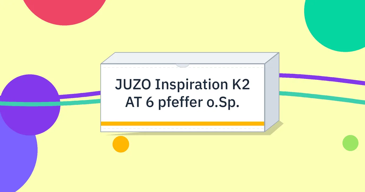 Symbolbild: Packung mit der Aufschrift JUZO Inspiration K2 AT 6 pfeffer o.Sp. (PZN 14927077) – Verfügbarkeit und Bezug in Apotheken in Frankfurt am Main