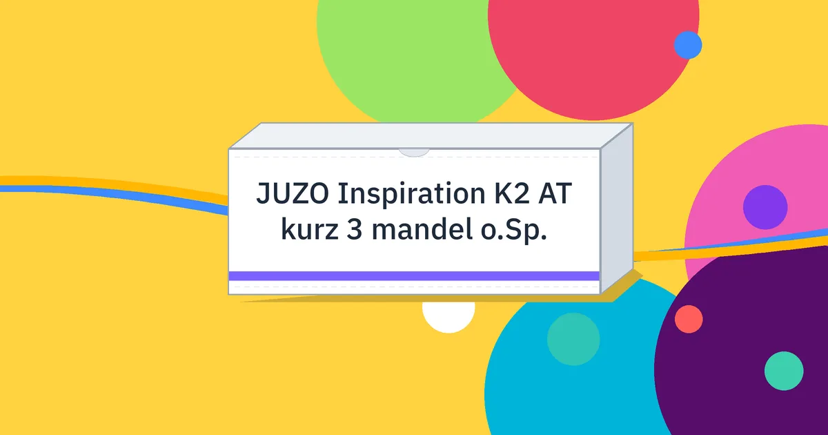 Symbolbild: Packung mit der Aufschrift JUZO Inspiration K2 AT kurz 3 mandel o.Sp. (PZN 14930984) – Verfügbarkeit und Bezug in Apotheken in Frankfurt am Main