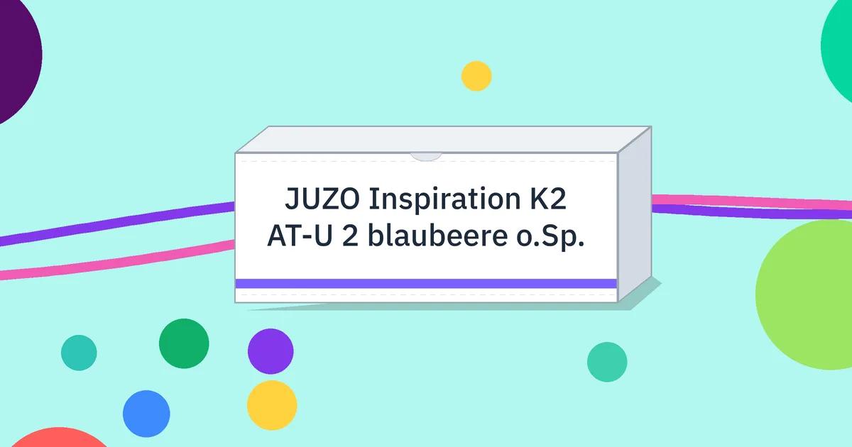 Symbolbild: Packung mit der Aufschrift JUZO Inspiration K2 AT-U 2 blaubeere o.Sp. (PZN 14927479) – Verfügbarkeit und Bezug in Apotheken in Frankfurt am Main
