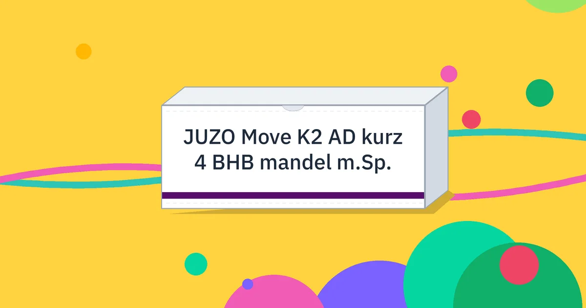 Symbolbild: Packung mit der Aufschrift JUZO Move K2 AD kurz 4 BHB mandel m.Sp. (PZN 16340525) – Verfügbarkeit und Bezug in Apotheken in Frankfurt am Main