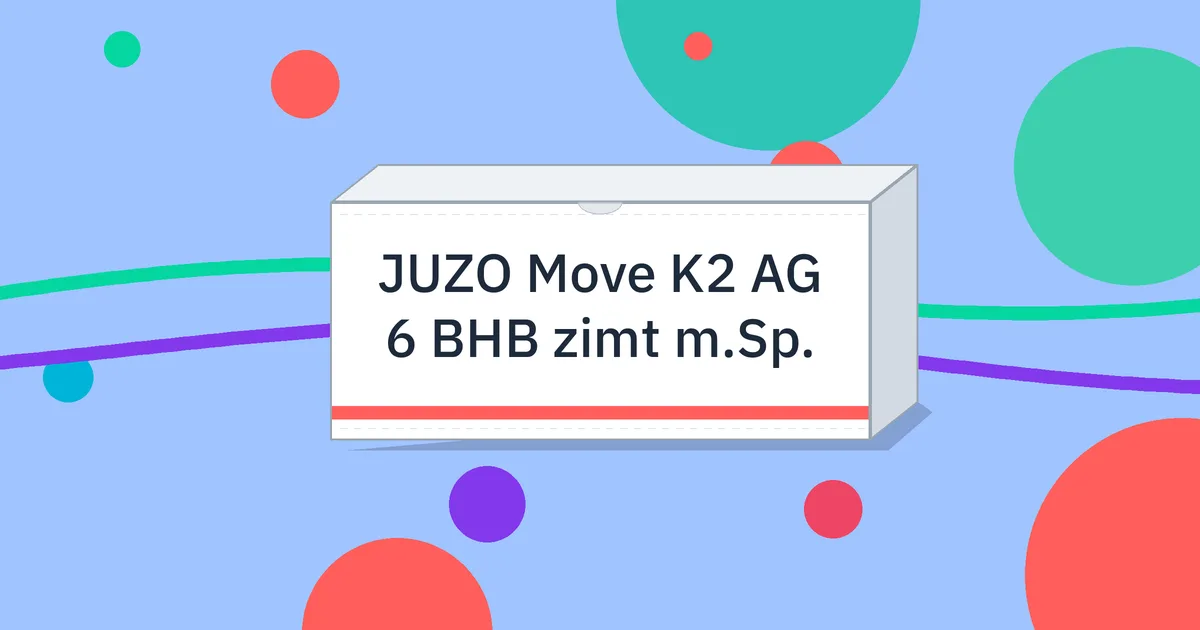 Symbolbild: Packung mit der Aufschrift JUZO Move K2 AG 6 BHB zimt m.Sp. (PZN 18524235) – Verfügbarkeit und Bezug in Apotheken in Frankfurt am Main