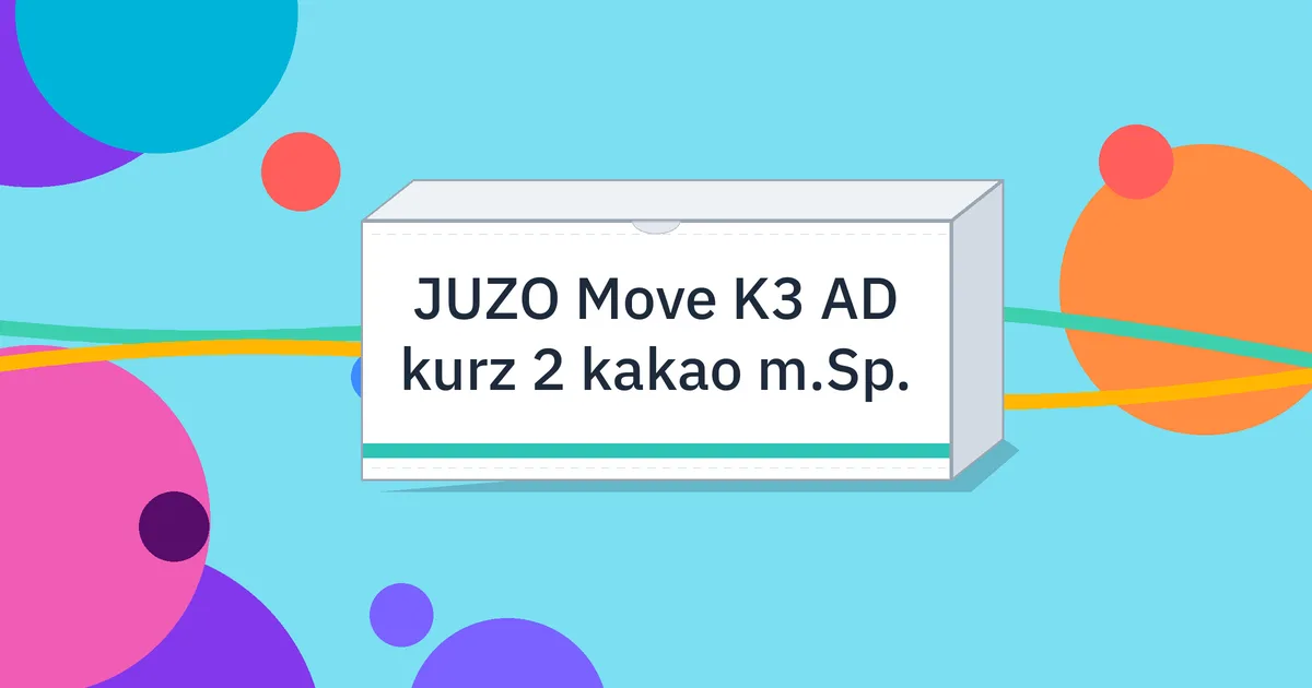 Symbolbild: Packung mit der Aufschrift JUZO Move K3 AD kurz 2 kakao m.Sp. (PZN 18571938) – Verfügbarkeit und Bezug in Apotheken in Frankfurt am Main