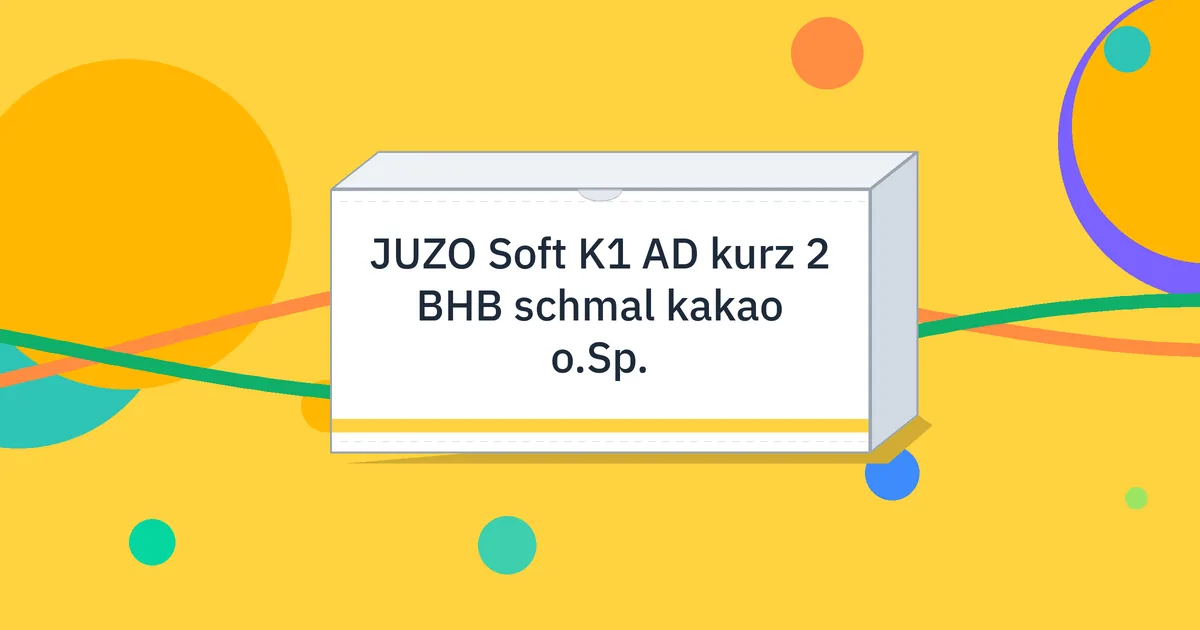 Symbolbild: Packung mit der Aufschrift JUZO Soft K1 AD kurz 2 BHB schmal kakao o.Sp. (PZN 15464018) – Verfügbarkeit und Bezug in Apotheken in Frankfurt am Main