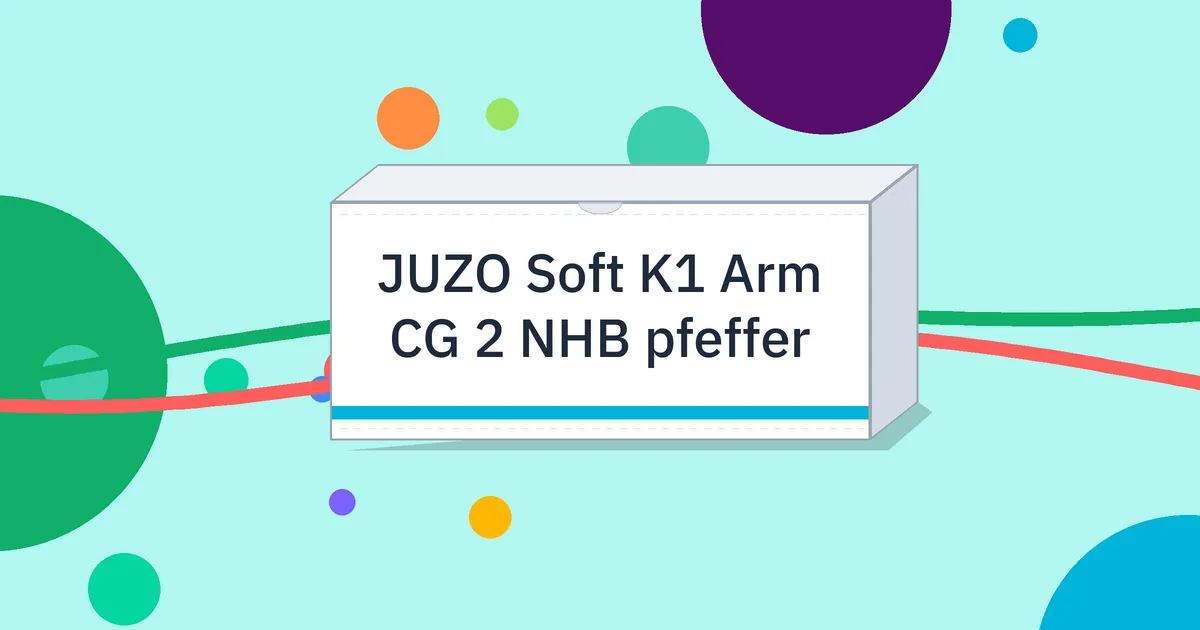 Symbolbild: Packung mit der Aufschrift JUZO Soft K1 Arm CG 2 NHB pfeffer (PZN 15506892) – Verfügbarkeit und Bezug in Apotheken in Frankfurt am Main