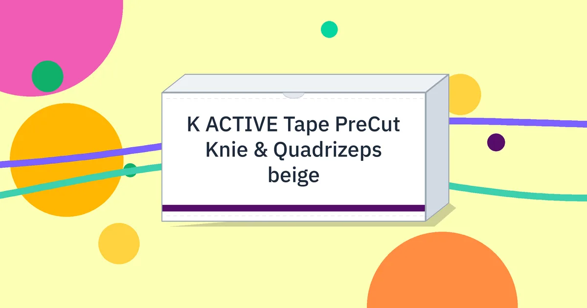 Symbolbild: Packung mit der Aufschrift K ACTIVE Tape PreCut Knie & Quadrizeps beige (PZN 06936613) – Verfügbarkeit und Bezug in Apotheken in Frankfurt am Main