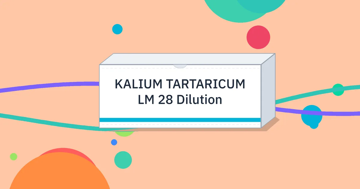 Symbolbild: Packung mit der Aufschrift KALIUM TARTARICUM LM 28 Dilution (PZN 12926932) – Verfügbarkeit und Bezug in Apotheken in Frankfurt am Main