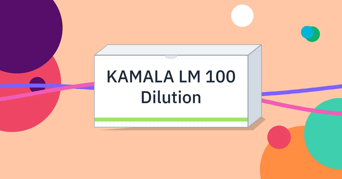 Symbolbild: Packung mit der Aufschrift KAMALA LM 100 Dilution (PZN 13518313) – Verfügbarkeit und Bezug in Apotheken in Frankfurt am Main