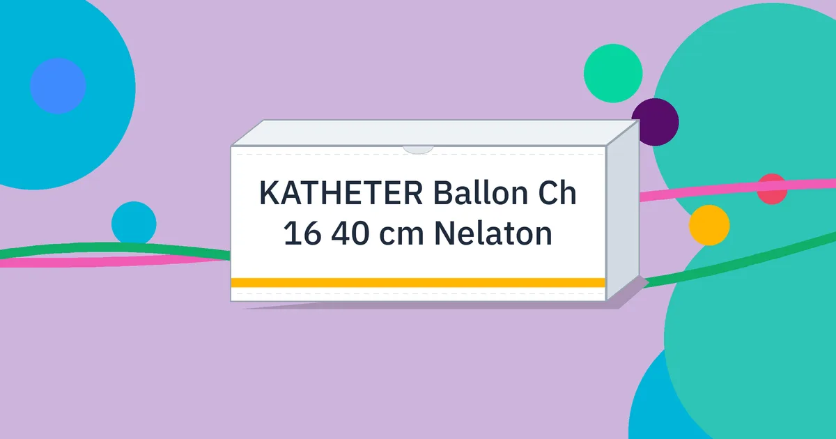 Symbolbild: Packung mit der Aufschrift KATHETER Ballon Ch 16 40 cm Nelaton (PZN 01730396) – Verfügbarkeit und Bezug in Apotheken in Frankfurt am Main