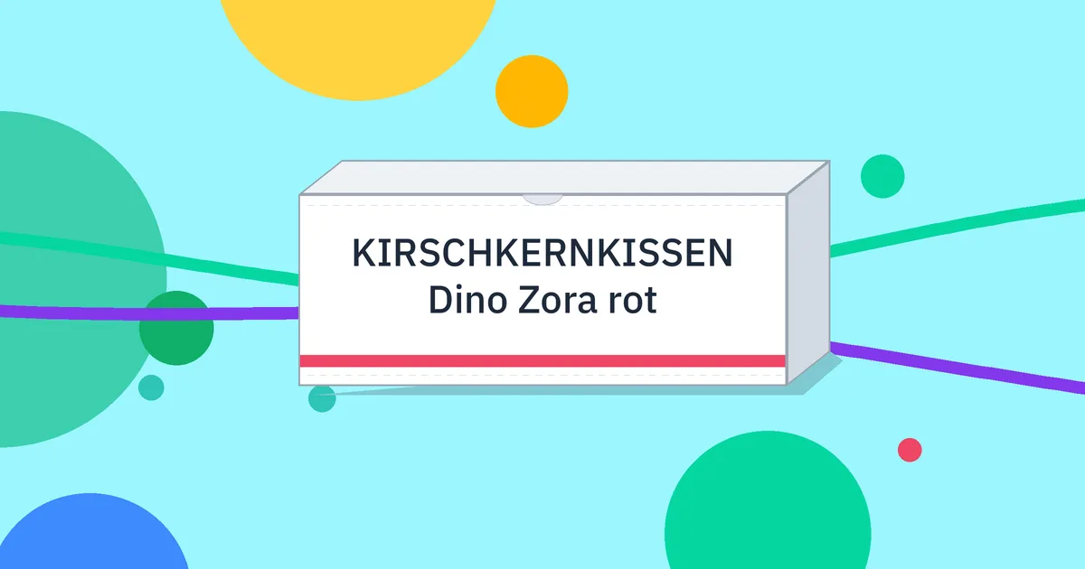 Symbolbild: Packung mit der Aufschrift KIRSCHKERNKISSEN Dino Zora rot (PZN 20916764) – Verfügbarkeit und Bezug in Apotheken in Frankfurt am Main