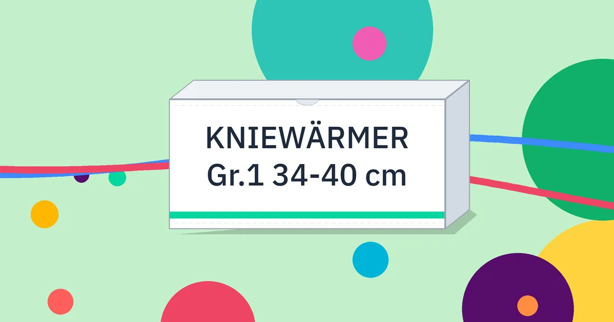 Symbolbild: Packung mit der Aufschrift KNIEWÄRMER Gr.1 34-40 cm (PZN 00743847) – Verfügbarkeit und Bezug in Apotheken in Frankfurt am Main