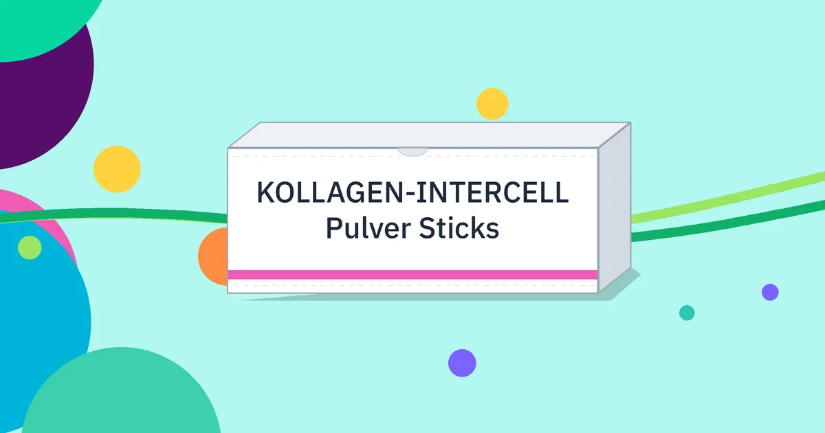 Symbolbild: Packung mit der Aufschrift KOLLAGEN-INTERCELL Pulver Sticks (PZN 19208281) – Verfügbarkeit und Bezug in Apotheken in Frankfurt am Main