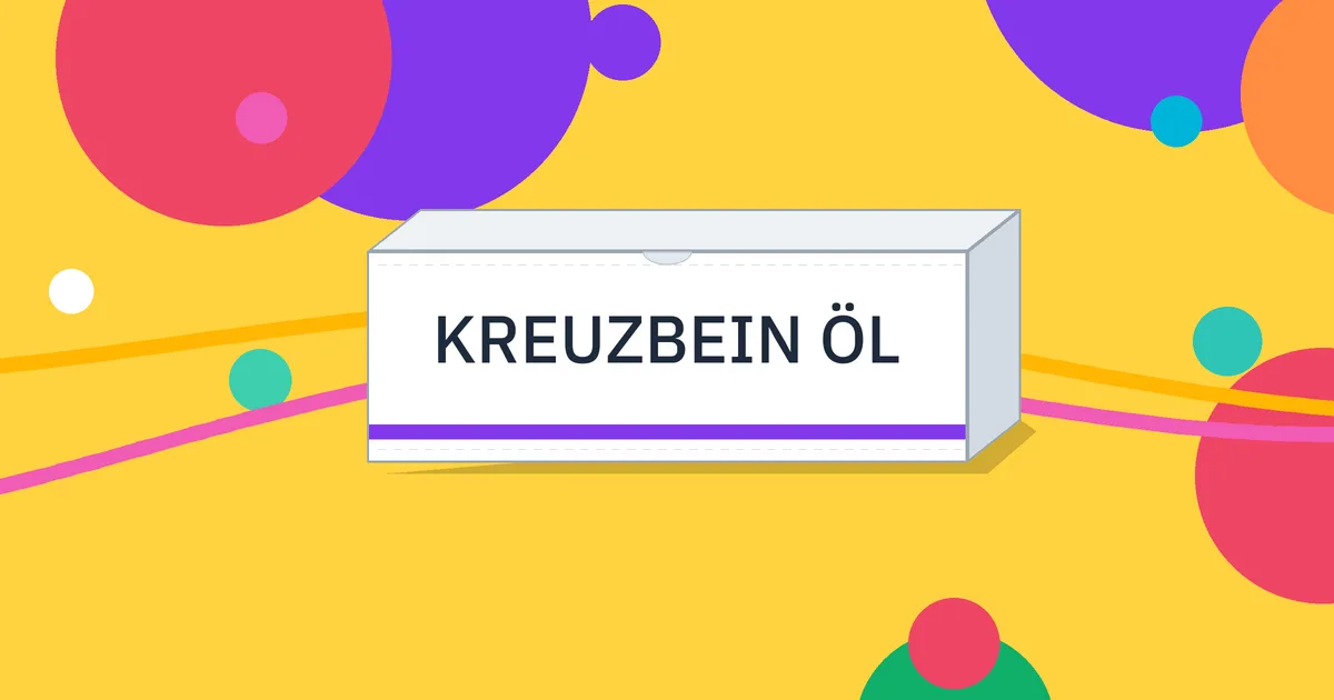 Symbolbild: Packung mit der Aufschrift KREUZBEIN ÖL (PZN 10403294) – Verfügbarkeit und Bezug in Apotheken in Frankfurt am Main