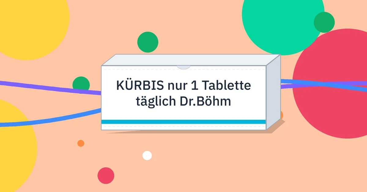 Symbolbild: Packung mit der Aufschrift KÜRBIS nur 1 Tablette täglich Dr.Böhm (PZN 04037371) – Verfügbarkeit und Bezug in Apotheken in Frankfurt am Main