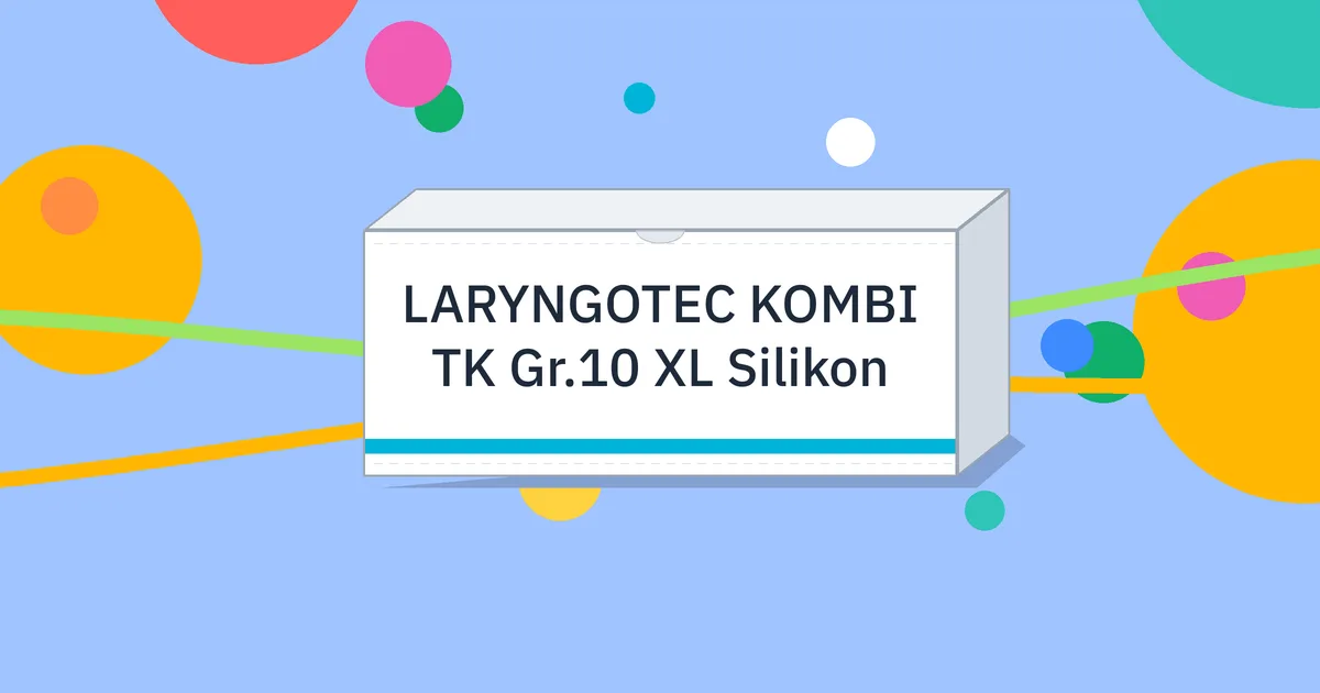 Symbolbild: Packung mit der Aufschrift LARYNGOTEC KOMBI TK Gr.10 XL Silikon (PZN 03310221) – Verfügbarkeit und Bezug in Apotheken in Frankfurt am Main