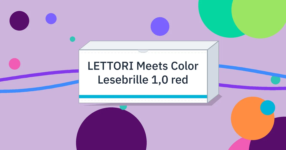 Symbolbild: Packung mit der Aufschrift LETTORI Meets Color Lesebrille 1,0 red (PZN 11142097) – Verfügbarkeit und Bezug in Apotheken in Frankfurt am Main