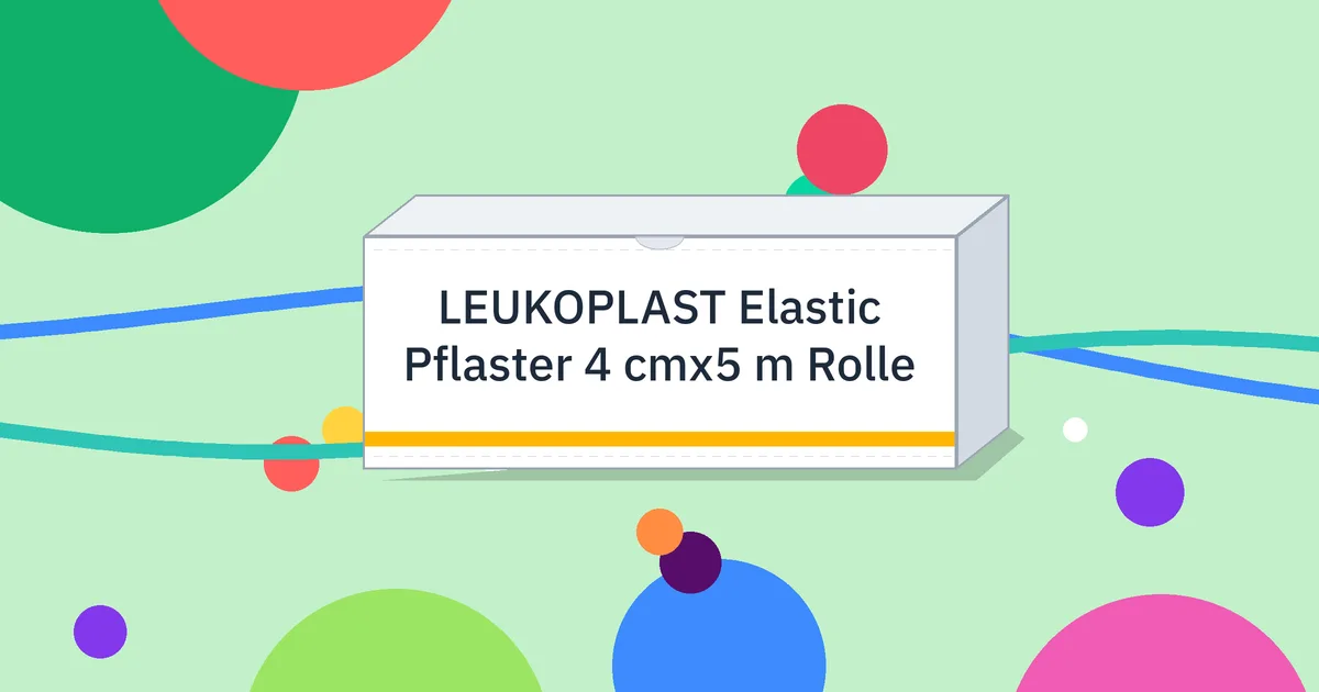 Symbolbild: Packung mit der Aufschrift LEUKOPLAST Elastic Pflaster 4 cmx5 m Rolle (PZN 14284691) – Verfügbarkeit und Bezug in Apotheken in Frankfurt am Main