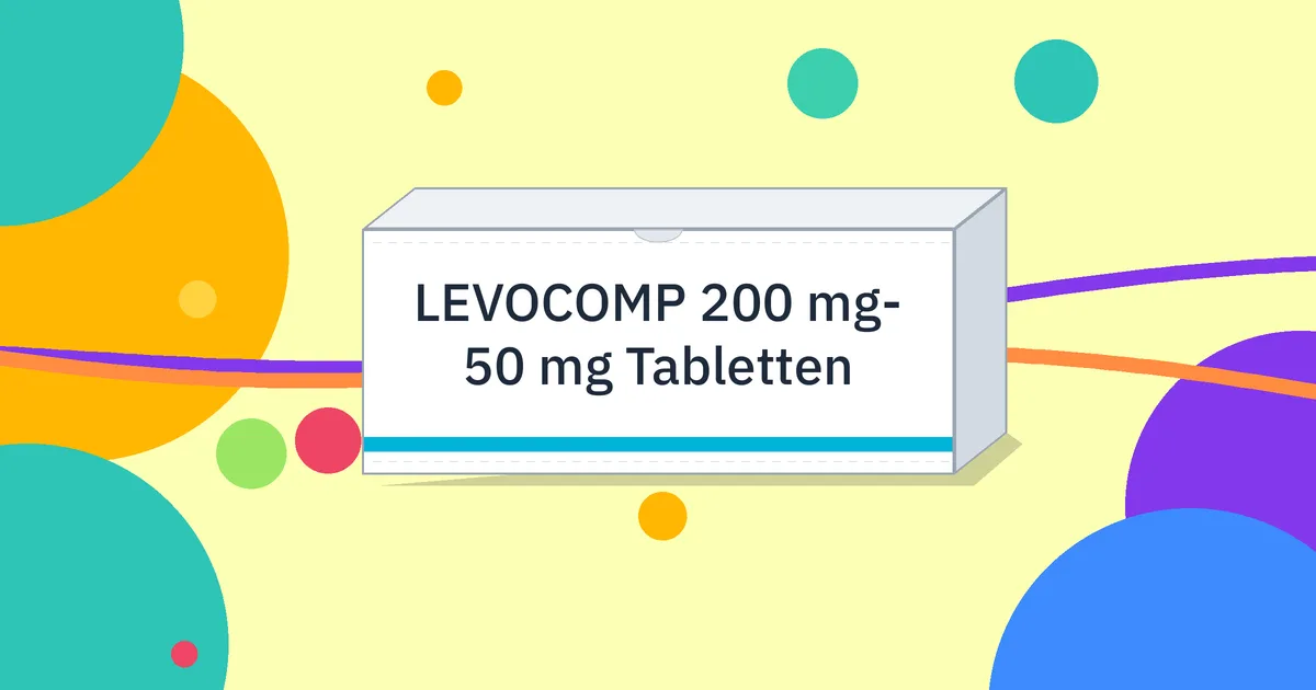 Symbolbild: Packung mit der Aufschrift LEVOCOMP 200 mg-50 mg Tabletten (PZN 00536195) – Verfügbarkeit und Bezug in Apotheken in Frankfurt am Main