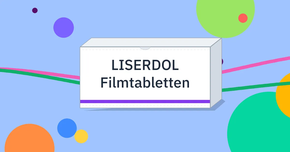 Symbolbild: Packung mit der Aufschrift LISERDOL Filmtabletten (PZN 01341499) – Verfügbarkeit und Bezug in Apotheken in Frankfurt am Main