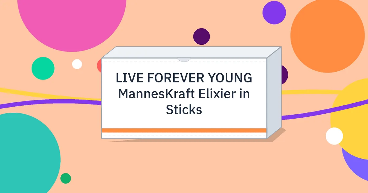 Symbolbild: Packung mit der Aufschrift LIVE FOREVER YOUNG MannesKraft Elixier in Sticks (PZN 19196069) – Verfügbarkeit und Bezug in Apotheken in Frankfurt am Main