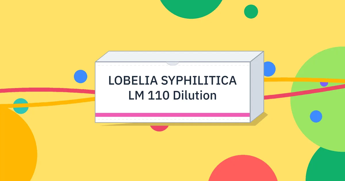 Symbolbild: Packung mit der Aufschrift LOBELIA SYPHILITICA LM 110 Dilution (PZN 13535091) – Verfügbarkeit und Bezug in Apotheken in Frankfurt am Main